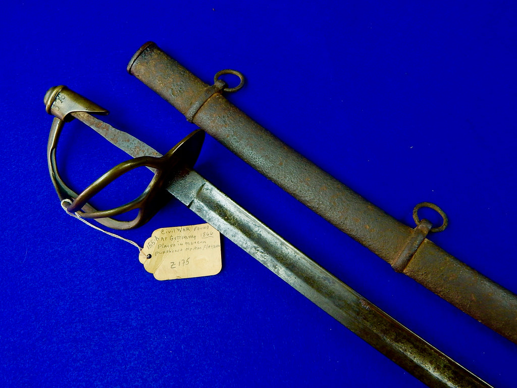 Antique US Civil War Model 1860 Cavalry Sword w/ Scabbard & Tag ...