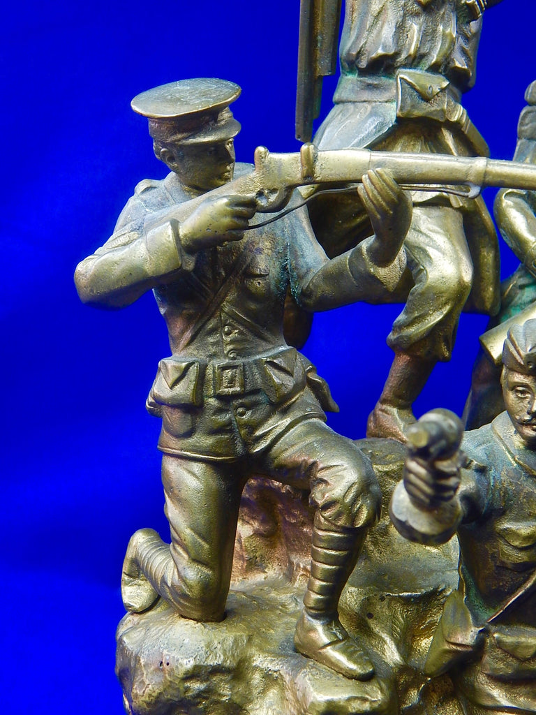 French WW1 GEORGES OMERTH Allies Gold Gilded Bronze Statue Sculpture F ...