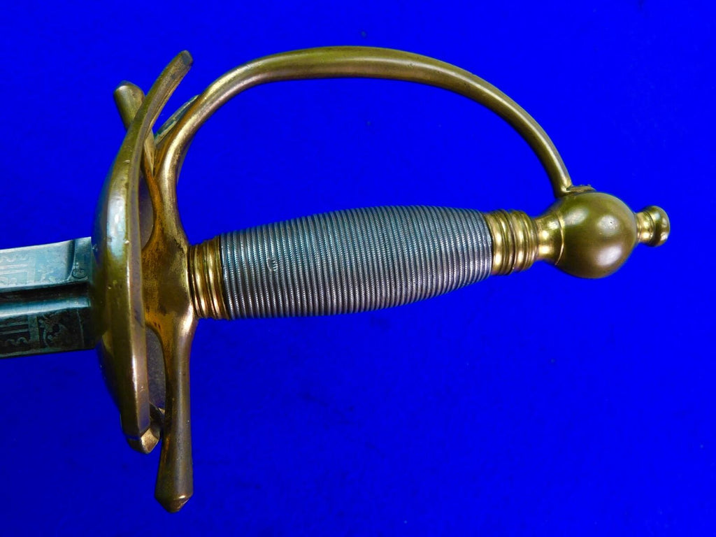 British English 19 Century Model 1796 Engraved Officer's Sword w/ Scab ...