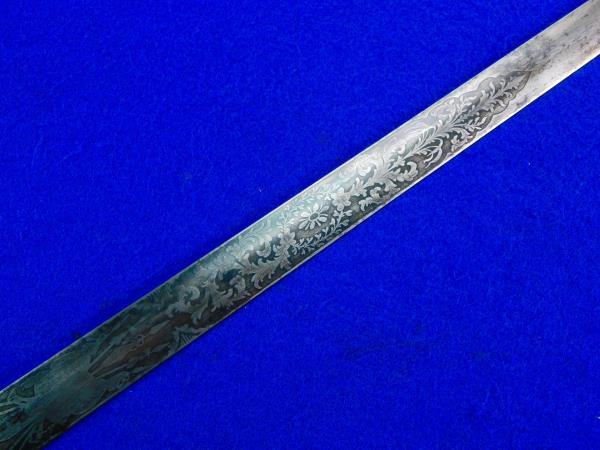 British English 19 Century Model 1796 Engraved Officer's Sword w/ Scab ...
