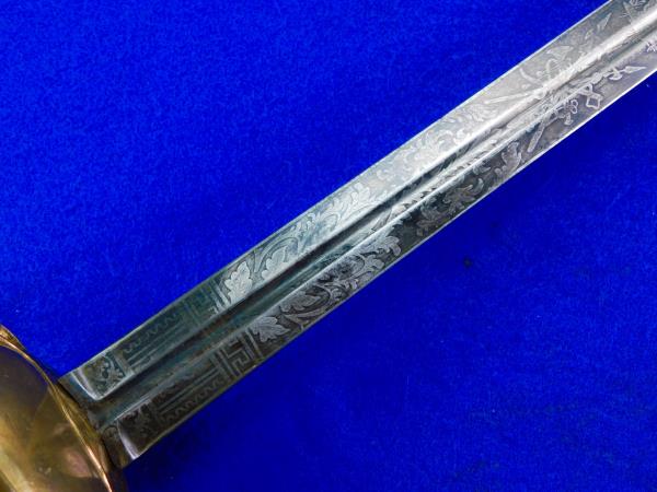 British English 19 Century Model 1796 Engraved Officer's Sword w/ Scab ...
