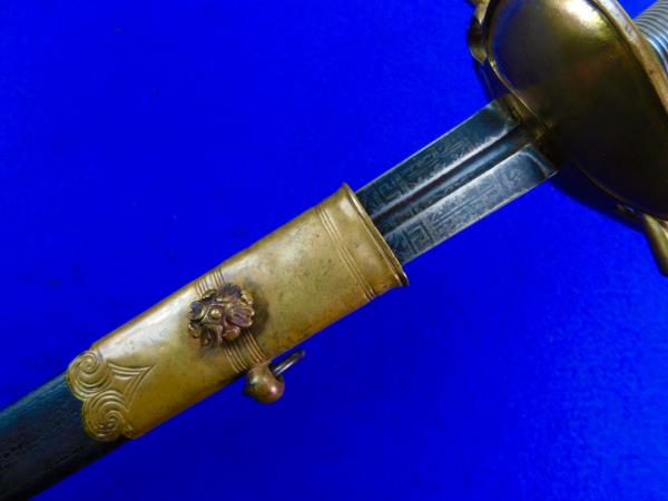 British English 19 Century Model 1796 Engraved Officer's Sword w/ Scab ...