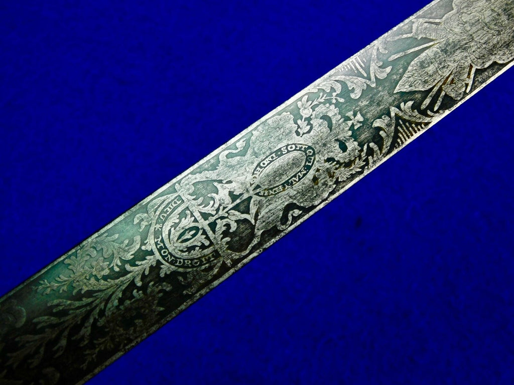 British English 19 Century Model 1796 Engraved Officer's Sword w/ Scab ...