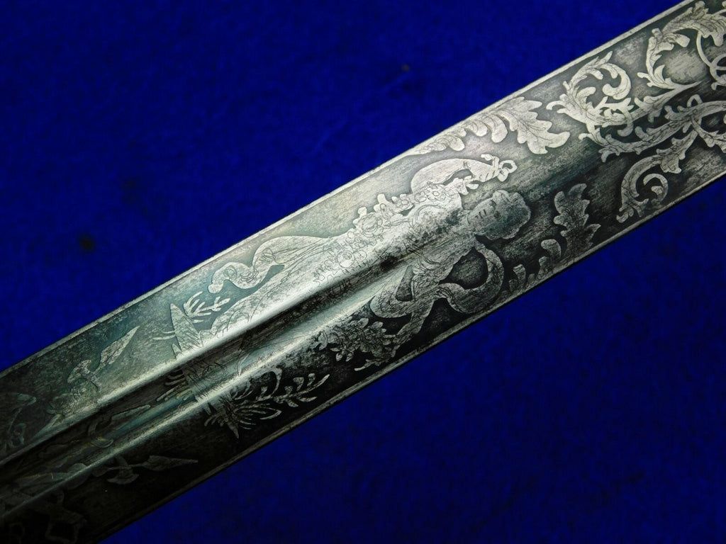 British English 19 Century Model 1796 Engraved Officer's Sword w/ Scab ...