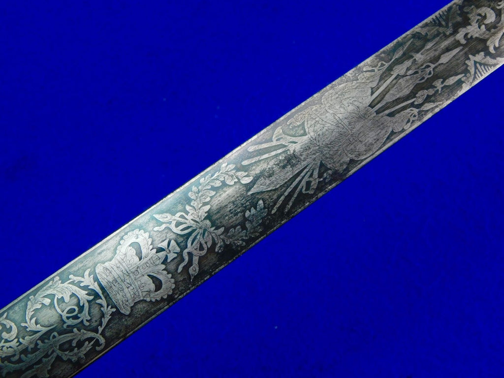 British English 19 Century Model 1796 Engraved Officer's Sword w/ Scab ...
