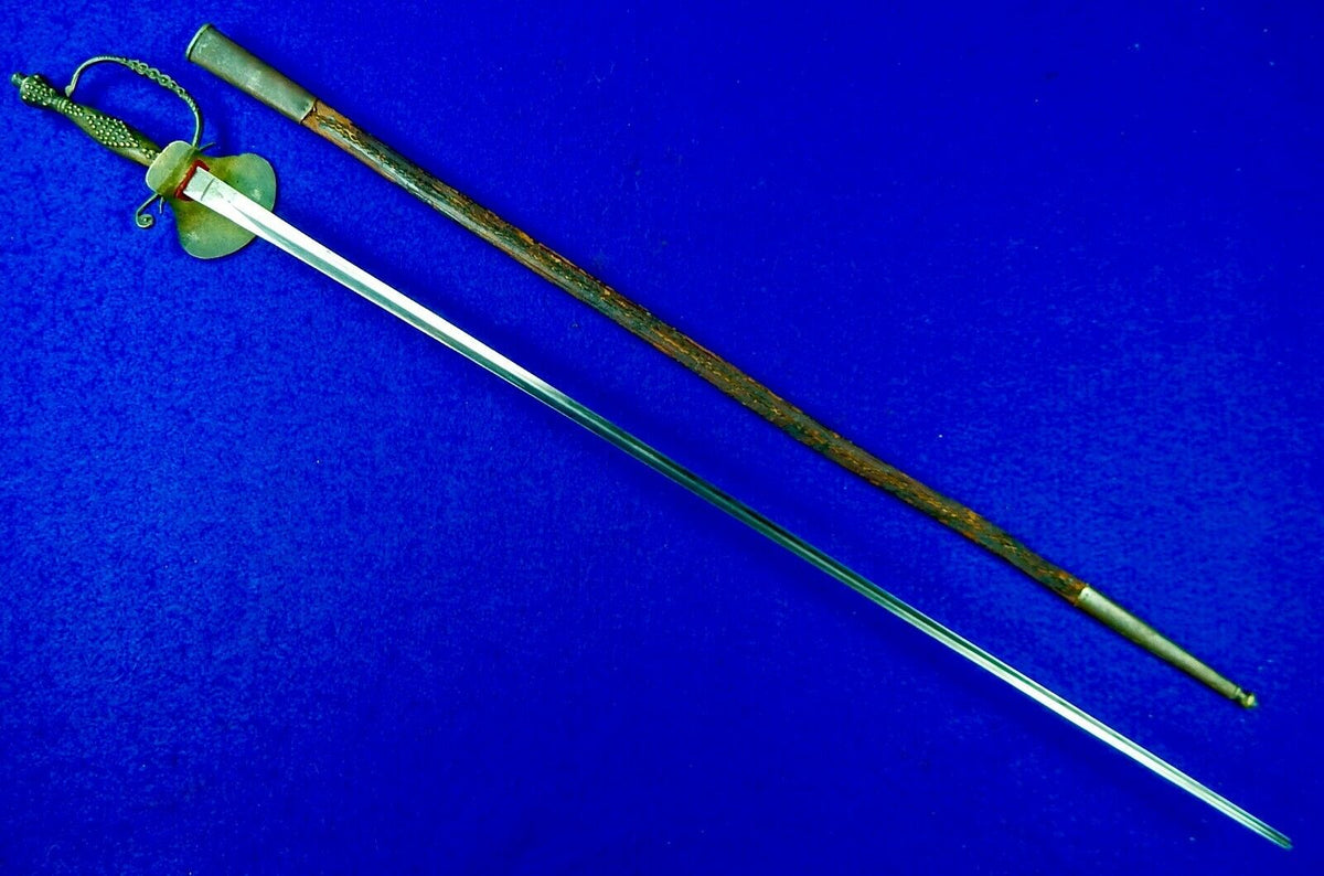 British English WW1 Period Antique Old German Made Court Sword w/ Scab ...