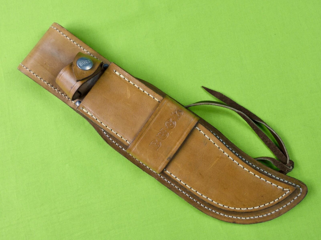 Buck Custom Shop Leather Sheath Scabbard for Model 120 Hunting Fightin ...