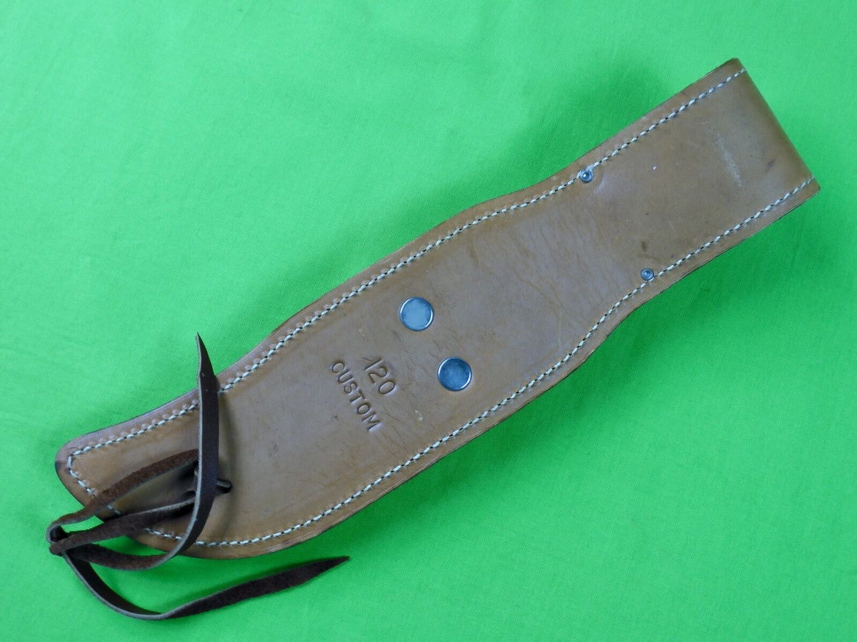 Buck Custom Shop Leather Sheath Scabbard for Model 120 Hunting Fightin ...