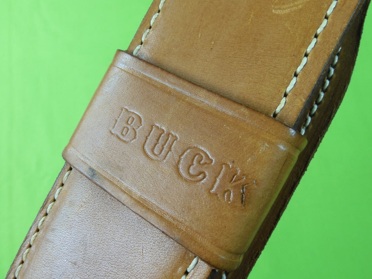 Buck Custom Shop Leather Sheath Scabbard for Model 120 Hunting Fightin ...