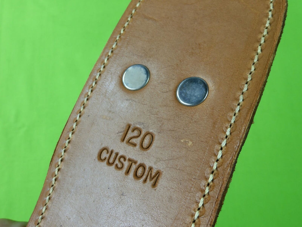 Buck Custom Shop Leather Sheath Scabbard for Model 120 Hunting Fightin ...