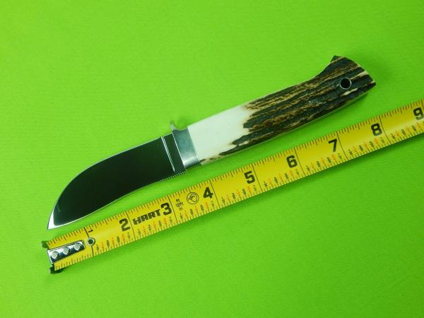 Custom Made Handmade Bob Schultz Stag Handle Hunting Knife – ANTIQUE ...