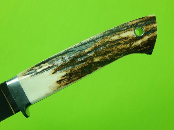 Custom Made Handmade Bob Schultz Stag Handle Hunting Knife – ANTIQUE ...