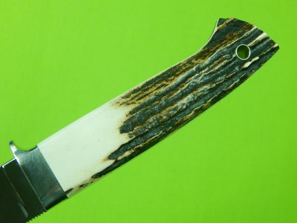 Custom Made Handmade Bob Schultz Stag Handle Hunting Knife – ANTIQUE ...