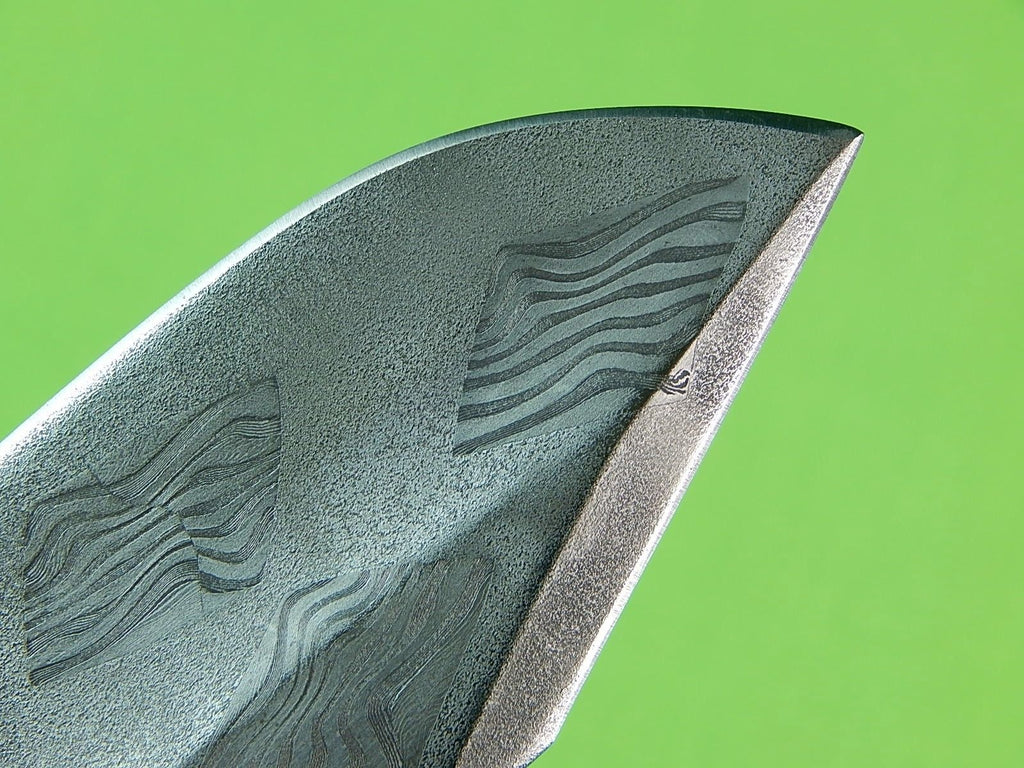 US Custom Hand Made PJ Ernest Wittier CA Damascus Fighting Knife & She ...