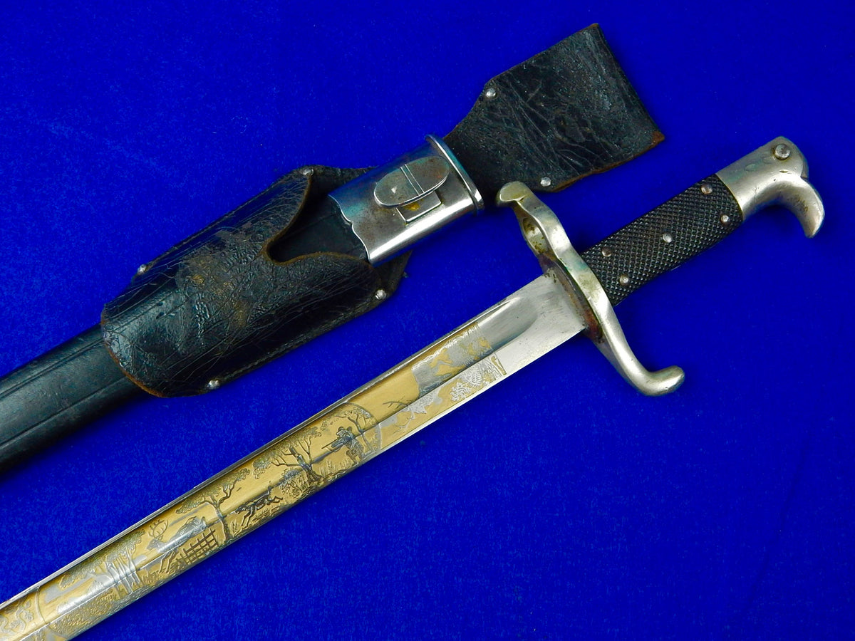 German Germany WW1 Jager Regiment Engraved Dress Bayonet Short Hunting ...