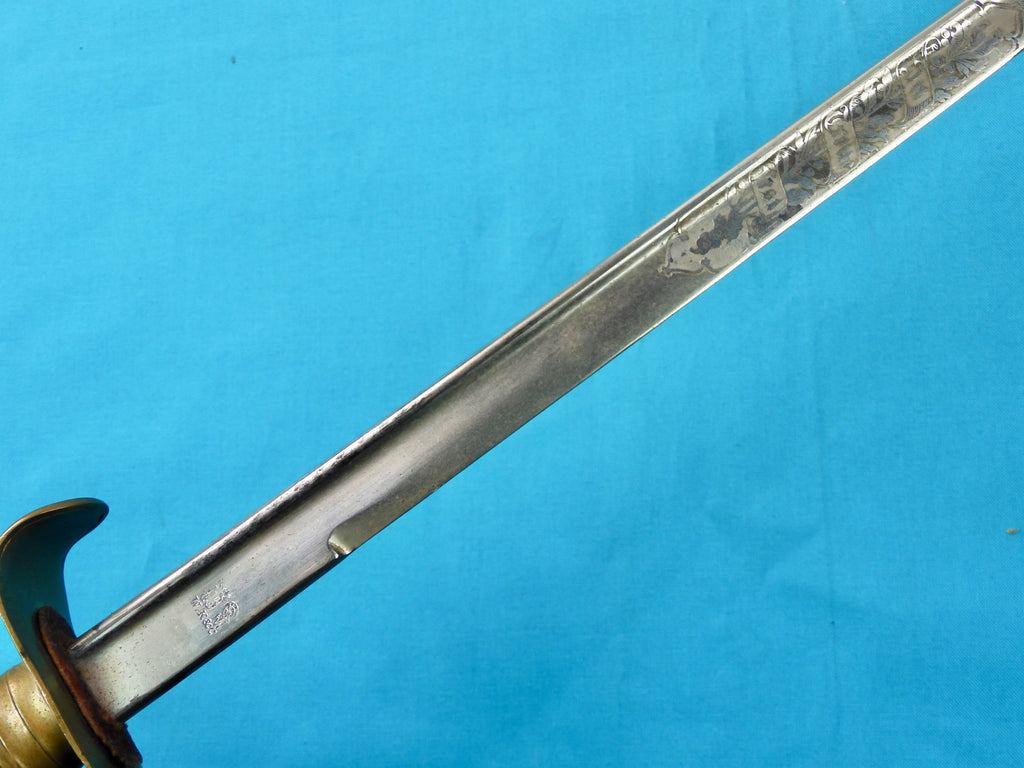 German Germany Antique WW1 Engraved Quillback Officer's Sword w/ Scabb ...