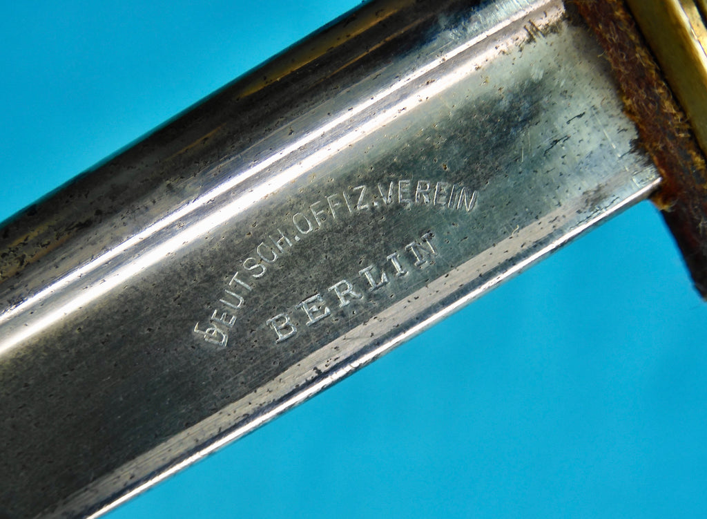 German Germany Antique WW1 Engraved Quillback Officer's Sword w/ Scabb ...