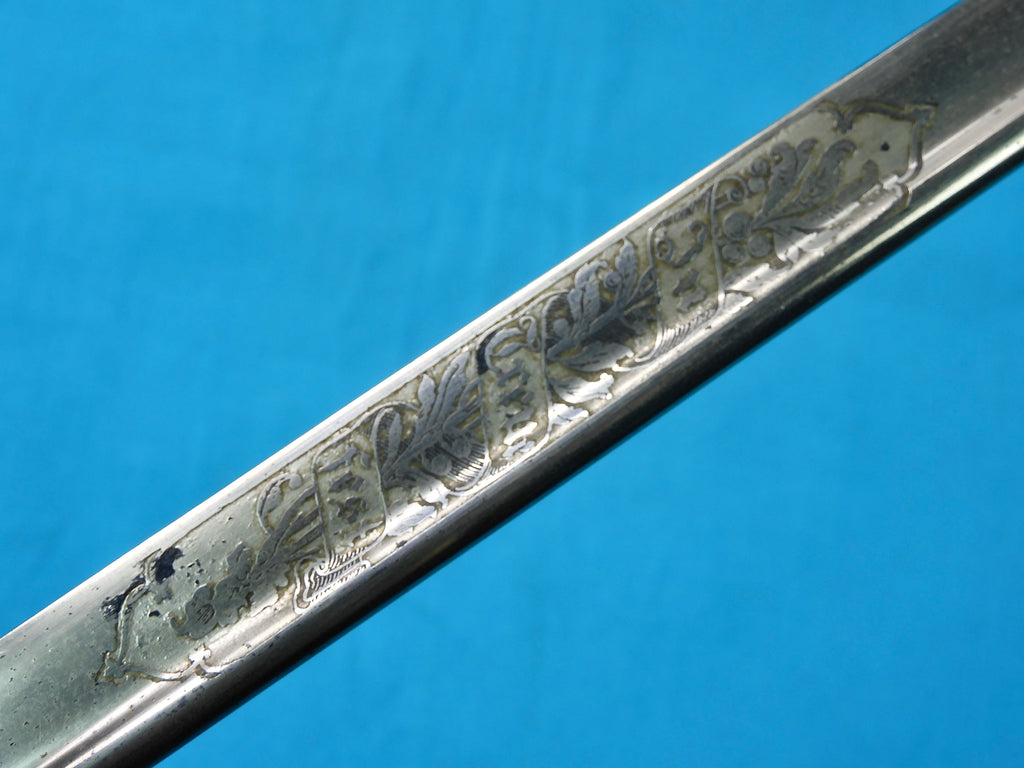 German Germany Antique WW1 Engraved Quillback Officer's Sword w/ Scabb ...