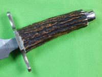 German Germany Damascus Blade Stiletto Engraved INDIANA Stag Fighting ...