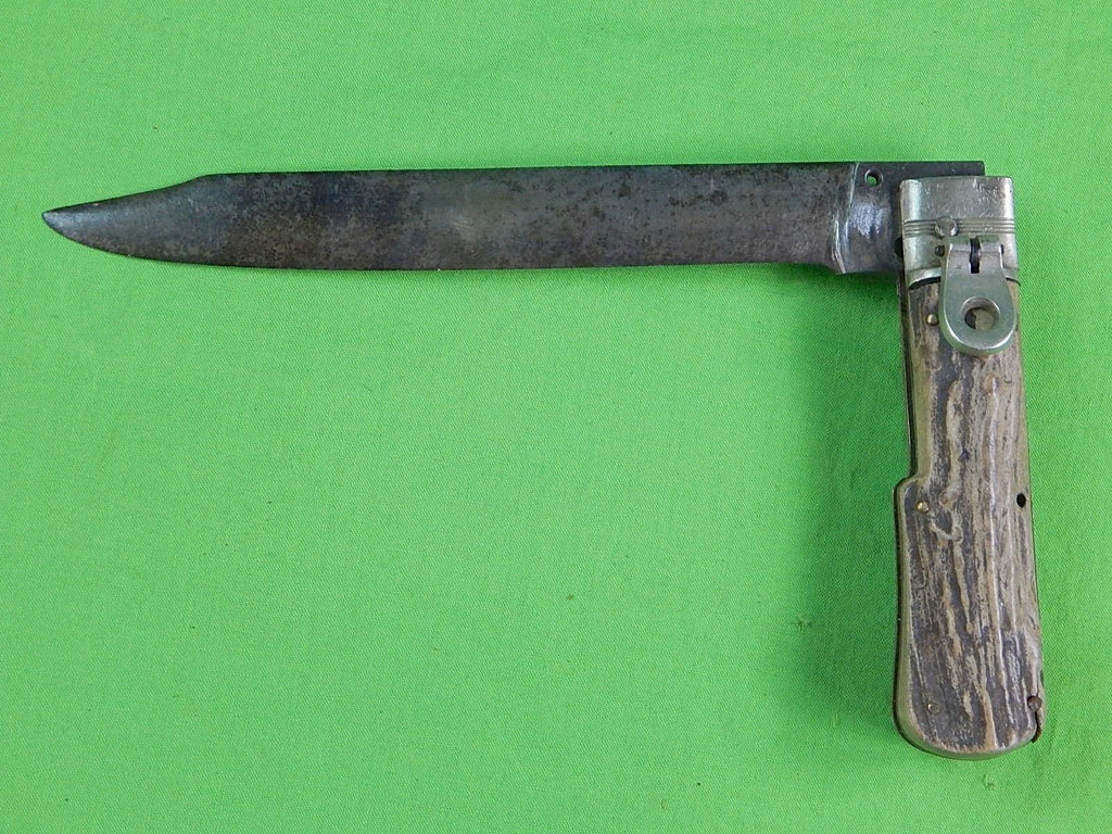 Old Vintage German Germany Large Hunting Hunter Folding Stag Handle Kn ...