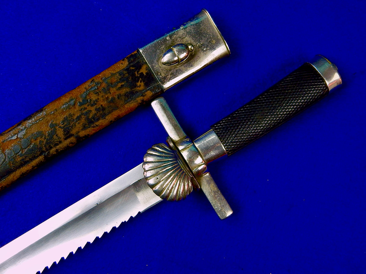 German Germany WW1 Saw Back fireman Dagger Knife Sword with Scabbard ...