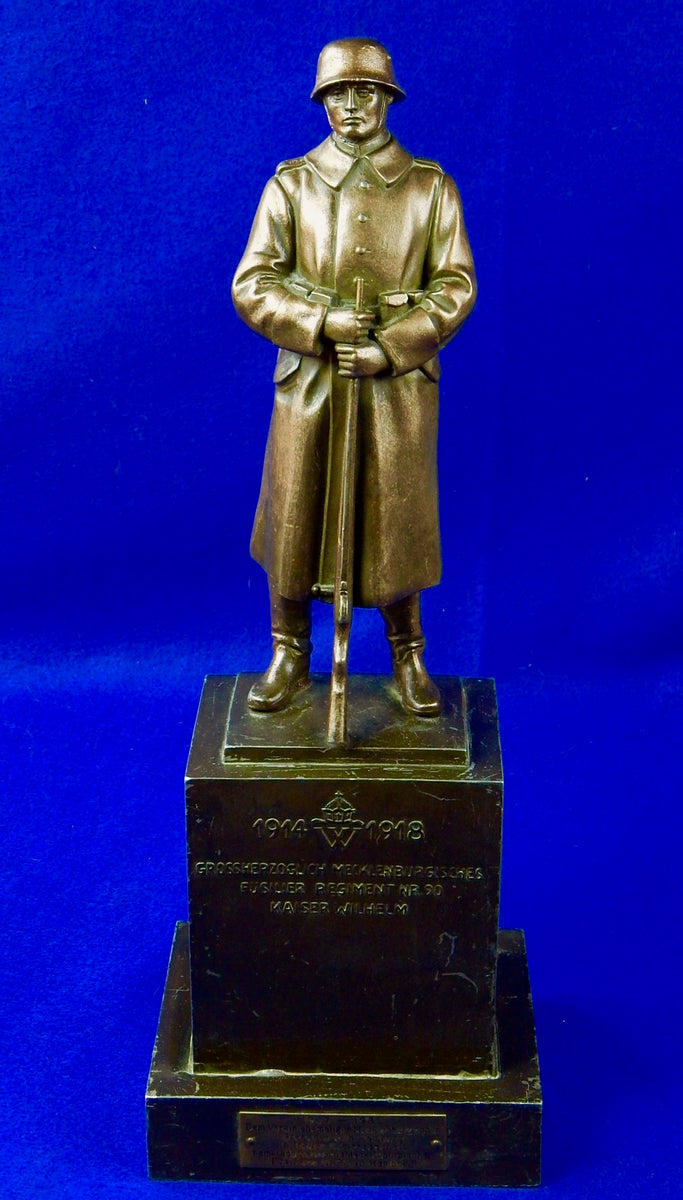 German Germany WW1 Soldier Presentation Signed Figurine Statue Art Scu ...