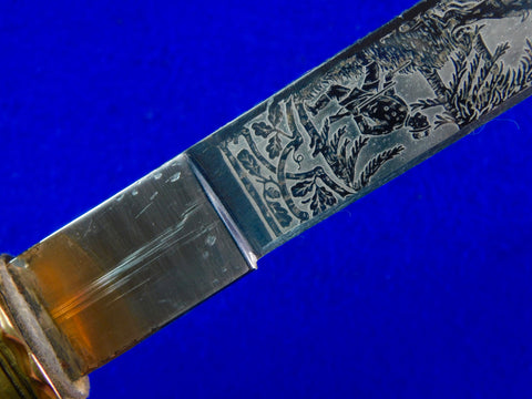 German Germany WW2 Engraved Hunting Dagger Knife w/ Scabbard – ANTIQUE ...