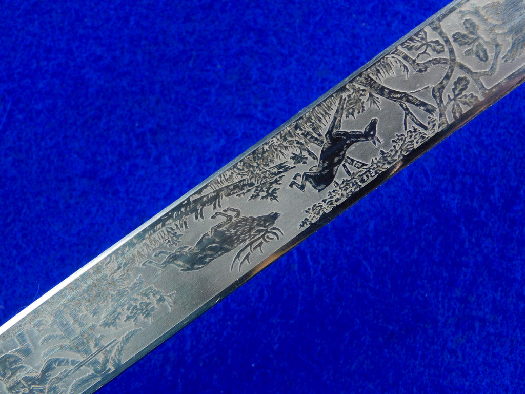 German Germany WW2 Engraved Hunting Dagger Knife w/ Scabbard – ANTIQUE ...