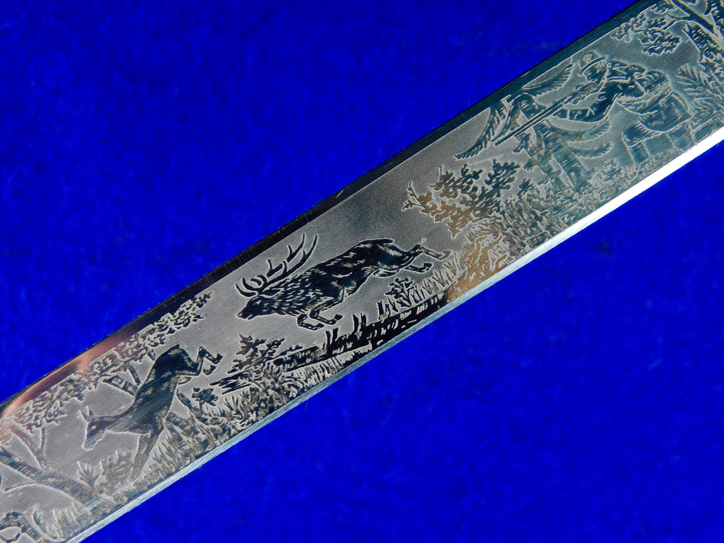 German Germany WW2 Engraved Hunting Dagger Knife w/ Scabbard – ANTIQUE ...