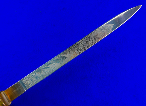 German Germany WW2 Engraved Hunting Dagger Knife w/ Scabbard – ANTIQUE ...