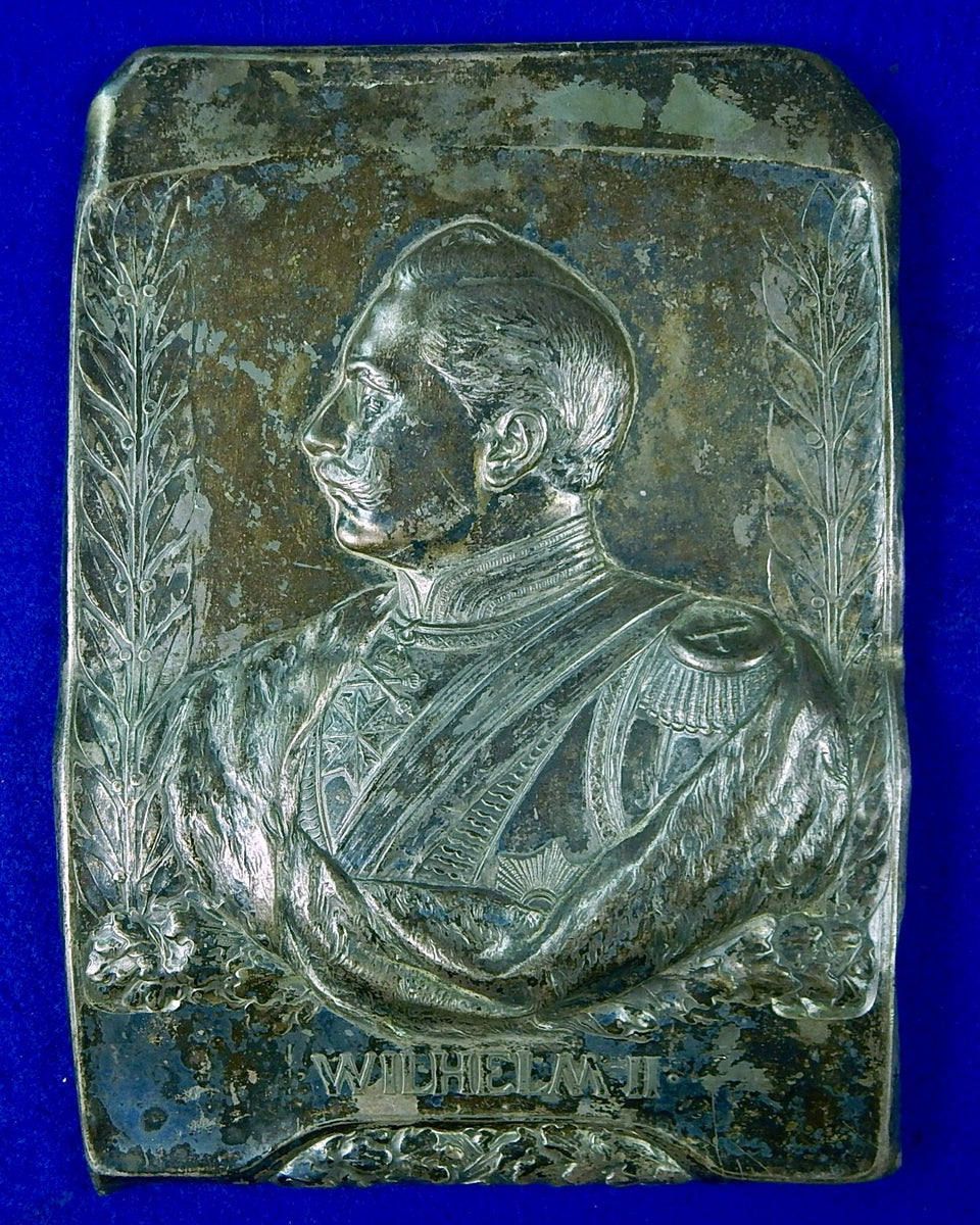 Antique German Germany WW1 Kaiser Wilhelm II Large Silver Plated Wall ...