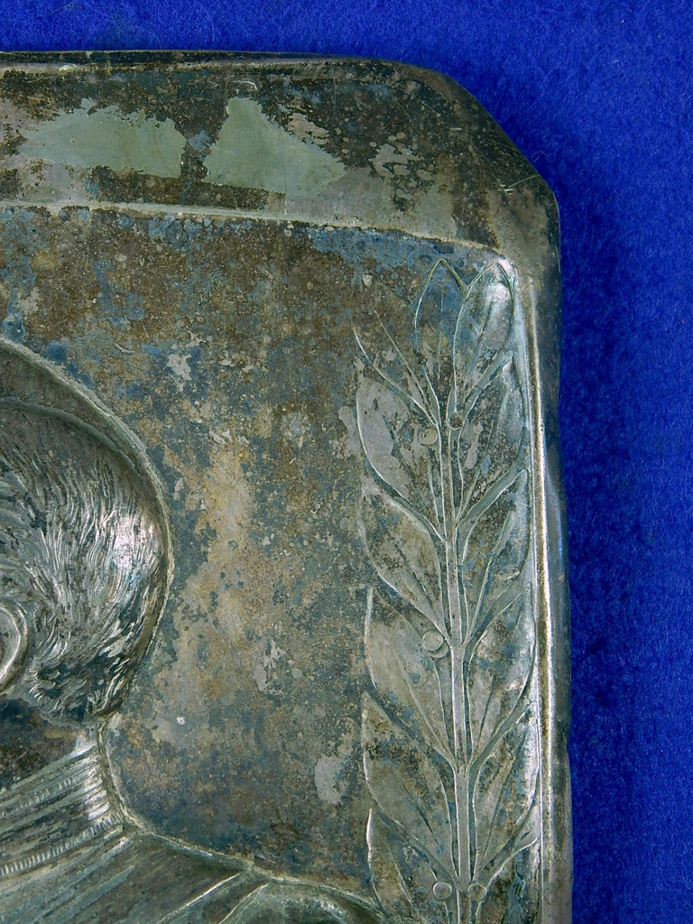 Antique German Germany WW1 Kaiser Wilhelm II Large Silver Plated Wall ...