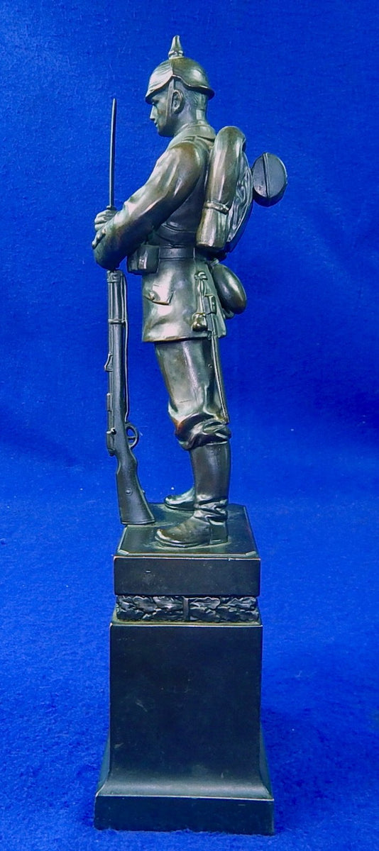 German Germany Antique WW1 Presentation Soldier bronze Figurine Statue ...