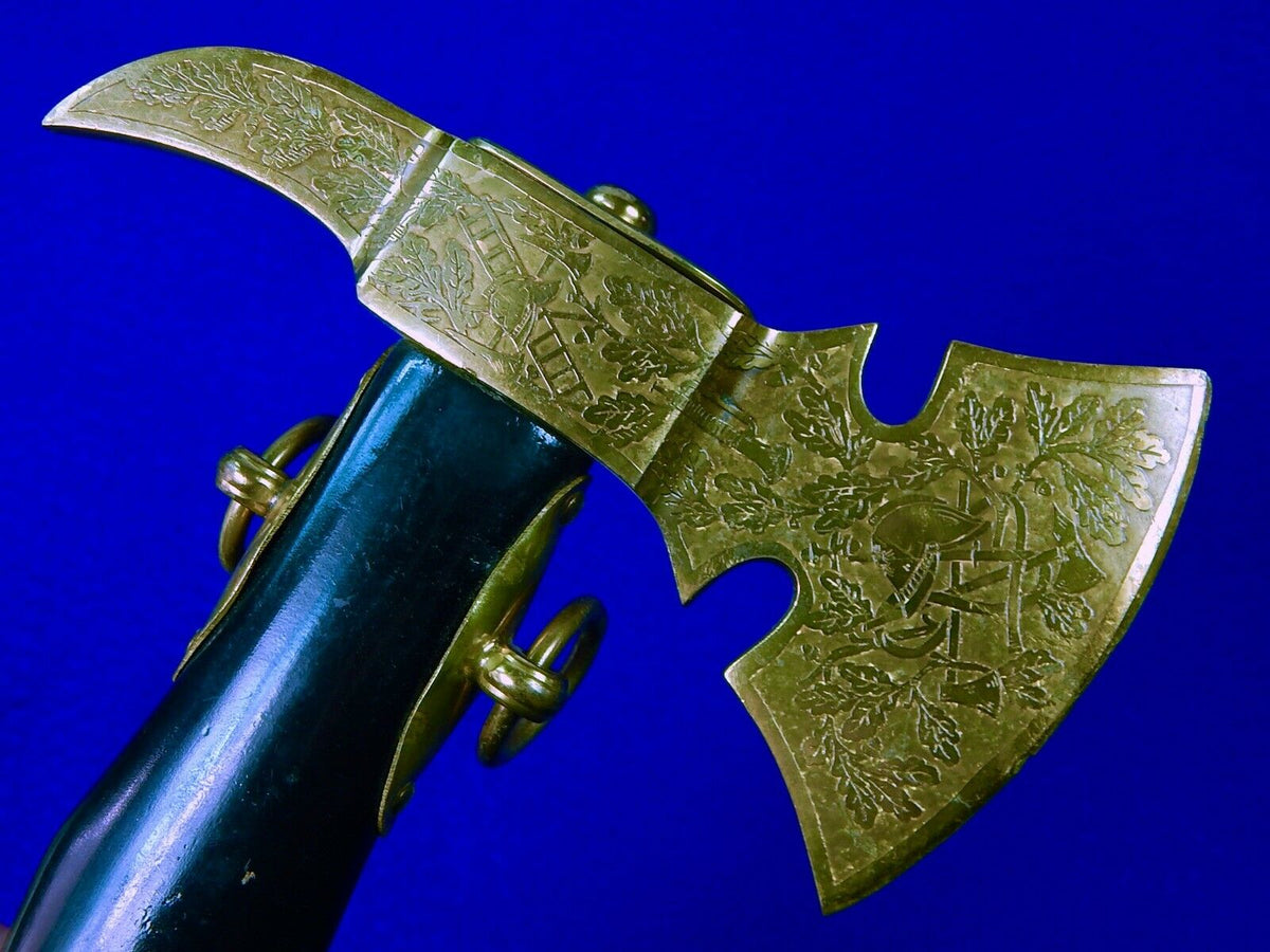 German Germany WW2 Fireman's Gilded Presentation Engraved Axe Hatchet ...