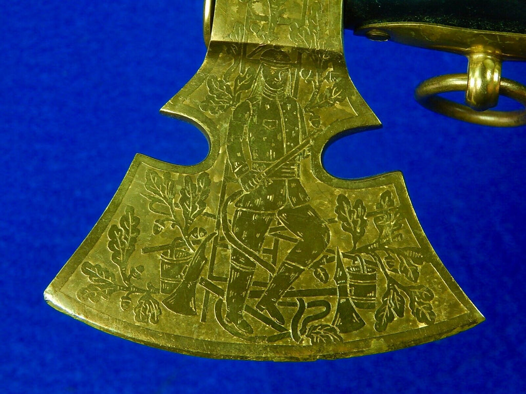 German Germany WW2 Fireman's Gilded Presentation Engraved Axe Hatchet ...