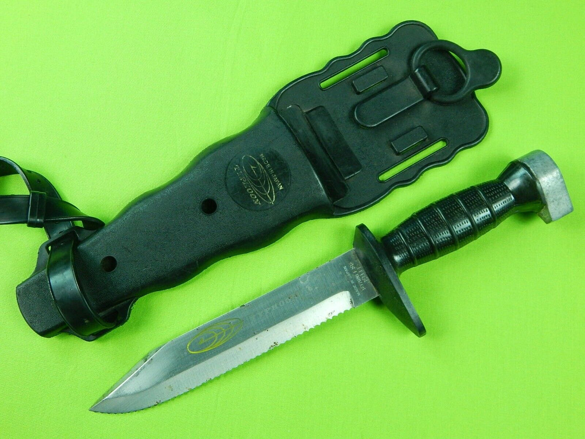 Vintage Japanese Japan Made Typhoon Diving Diver's Knife w/ Scabbard ...