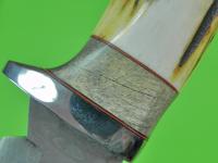 US Custom Hand Made LARRY WITHROW Damascus Stag Fighting Hunting Knife ...