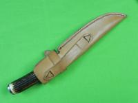 US Custom Hand Made LARRY WITHROW Damascus Stag Fighting Hunting Knife ...