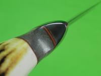 US Custom Hand Made LARRY WITHROW Damascus Stag Fighting Hunting Knife ...