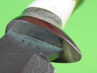 US Custom Hand Made LARRY WITHROW Damascus Stag Fighting Hunting Knife ...