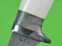 US Custom Hand Made LARRY WITHROW Damascus Stag Fighting Hunting Knife ...