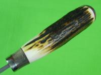 US Custom Hand Made LARRY WITHROW Damascus Stag Fighting Hunting Knife ...