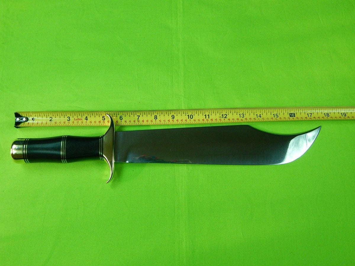 VINTAGE CUSTOM HANDMADE MICHAEL MILO LEACH HUGE BOWIE FIGHTING KNIFE W ...