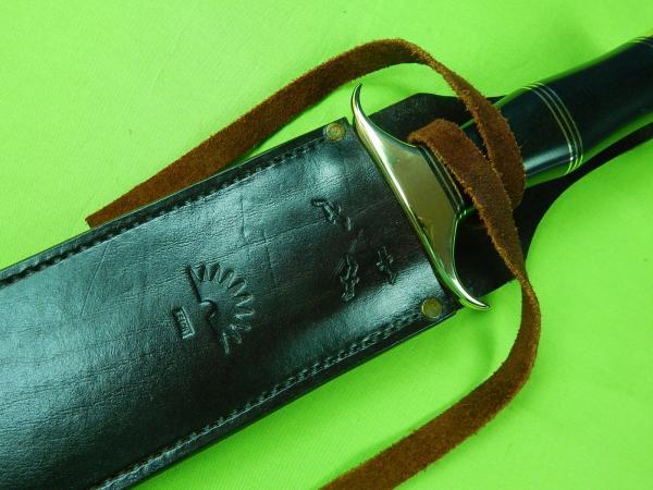 VINTAGE CUSTOM HANDMADE MICHAEL MILO LEACH HUGE BOWIE FIGHTING KNIFE W ...