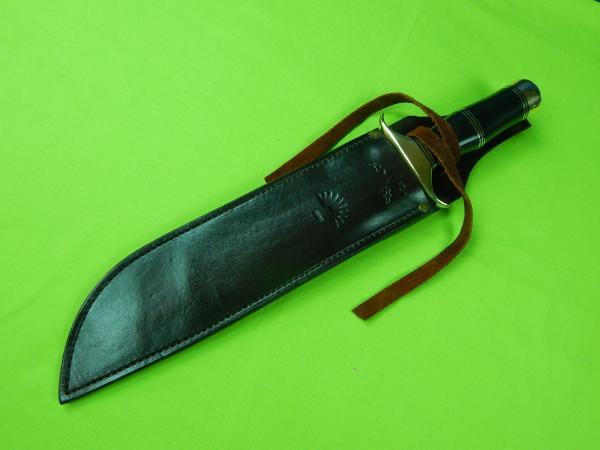 VINTAGE CUSTOM HANDMADE MICHAEL MILO LEACH HUGE BOWIE FIGHTING KNIFE W ...