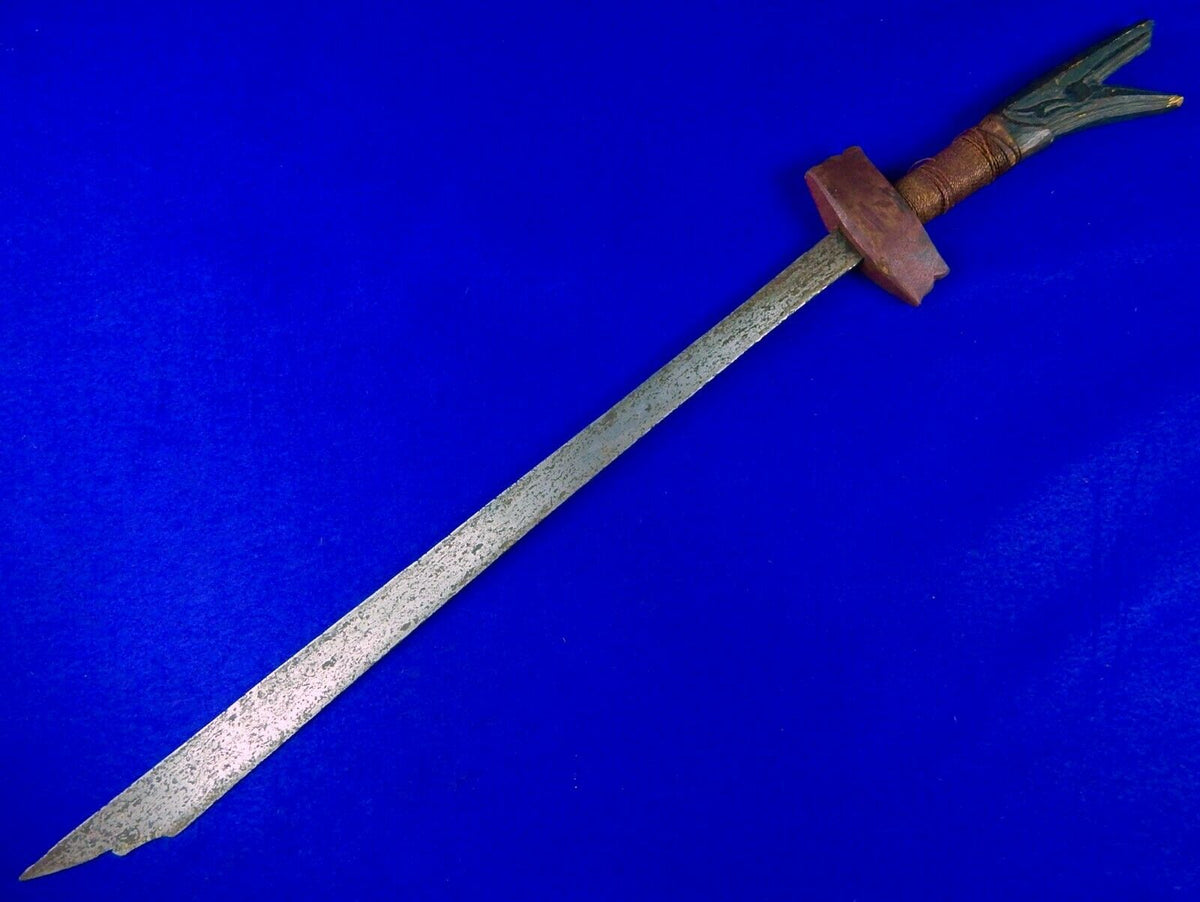 Antique Old Philippines Philippine 19 Century Large Kampilan Sword Swo ...