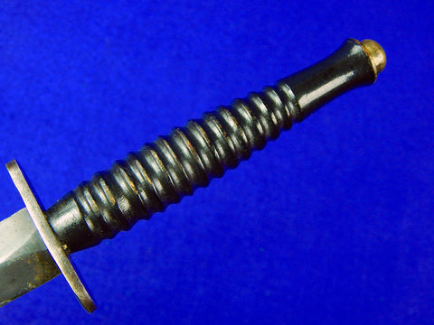 RARE British English WW2 FAIRBAIRN SYKES Fighting Knife Wood Handle w ...