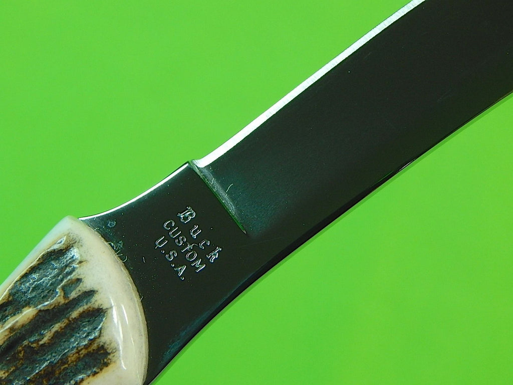 RARE US BUCK Custom Model 107 Stag Hunting Knife & Sheath – ANTIQUE ...