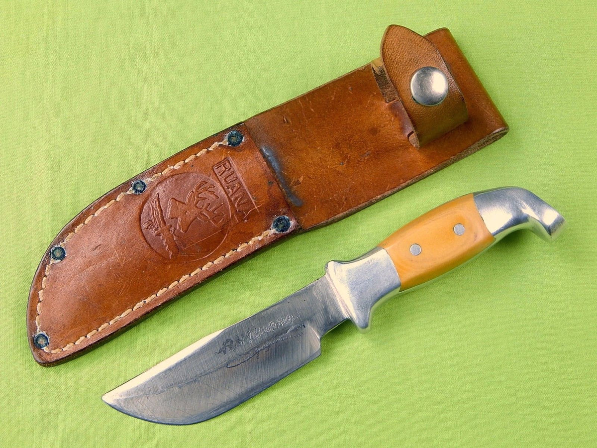 1983-84 Custom Hand Made R.H. RUANA Model 13B Signed Blade Hunting Kni ...