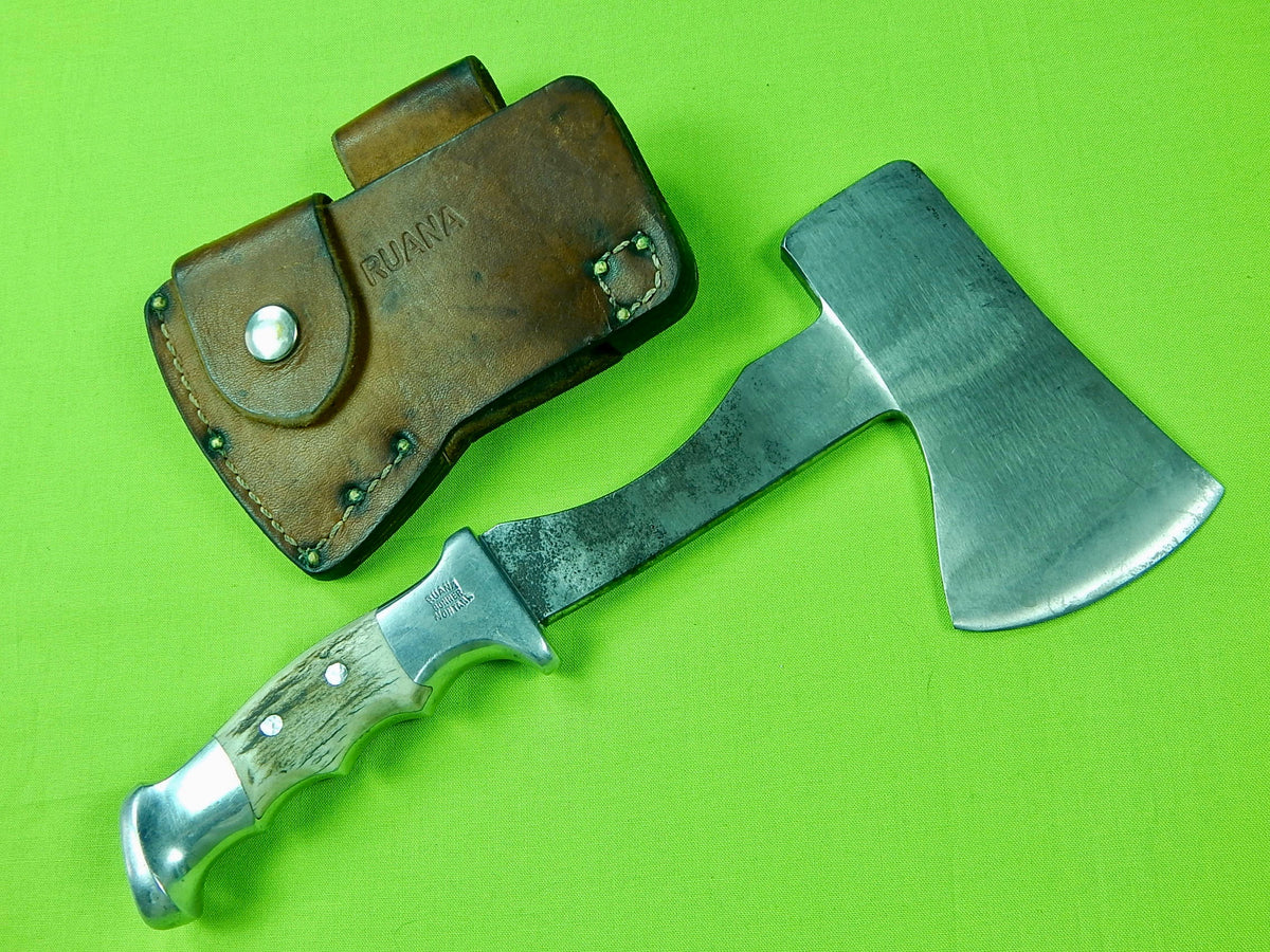 US Custom Handmade RUANA Bonner Montana Hunting Belt Axe Hatchet & She ...